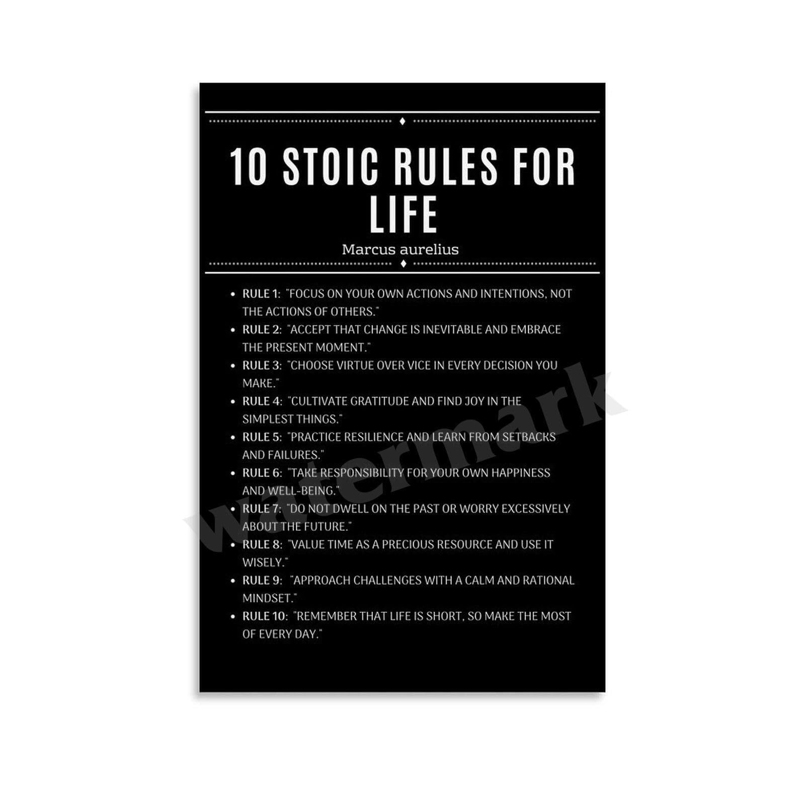 10 Stoic Rules for Life Poster Marcus Aurelius Rules of Life Posters ...