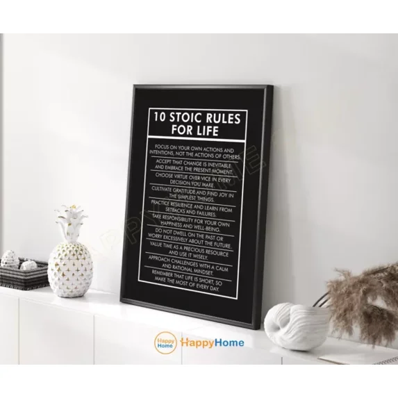 10 Stoic Rules Of Life Wall Art Marcus Aurelius Quote Stoicism Poster ...