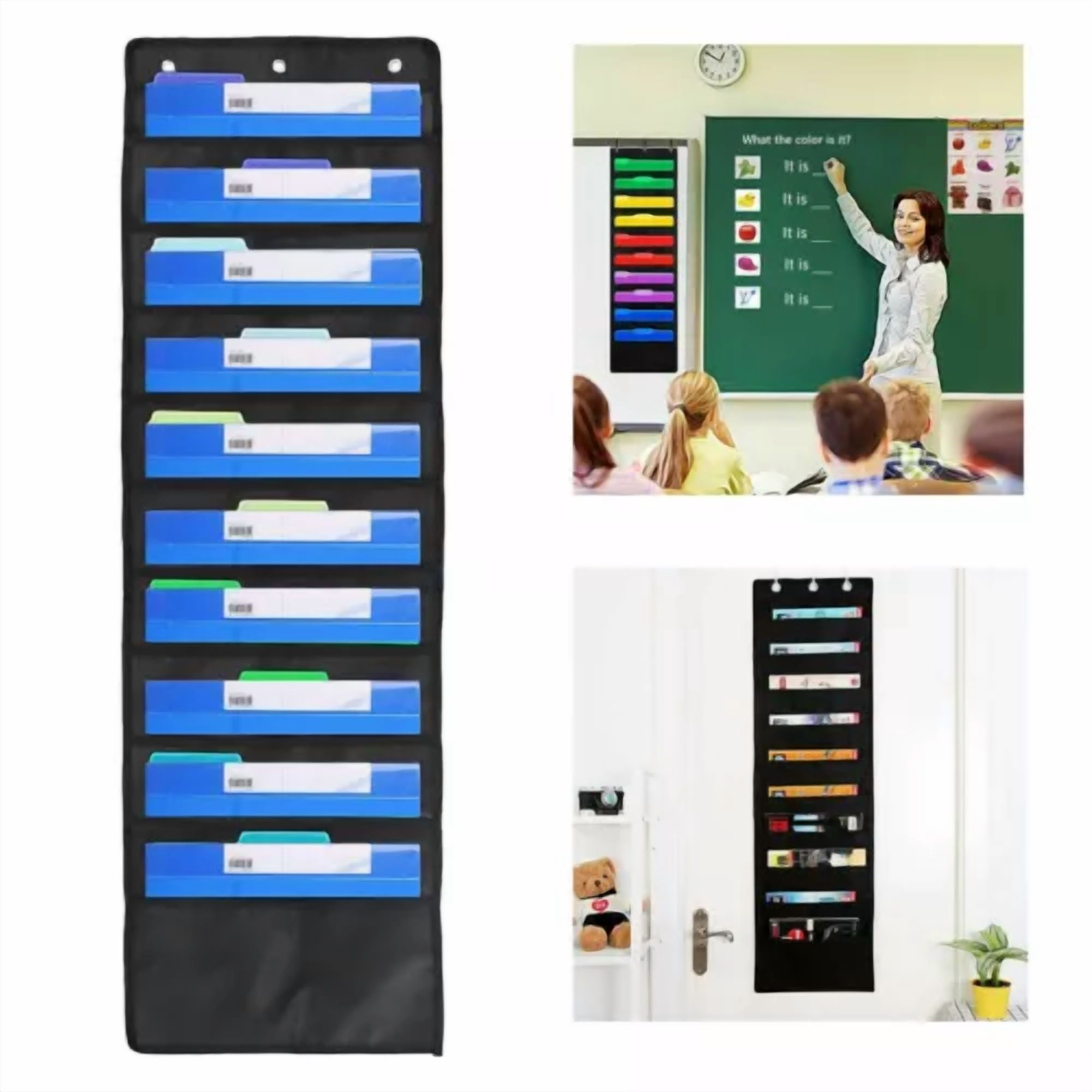10 Storage Pocket Wall Hanging File Organizer Paper Holder Door ...