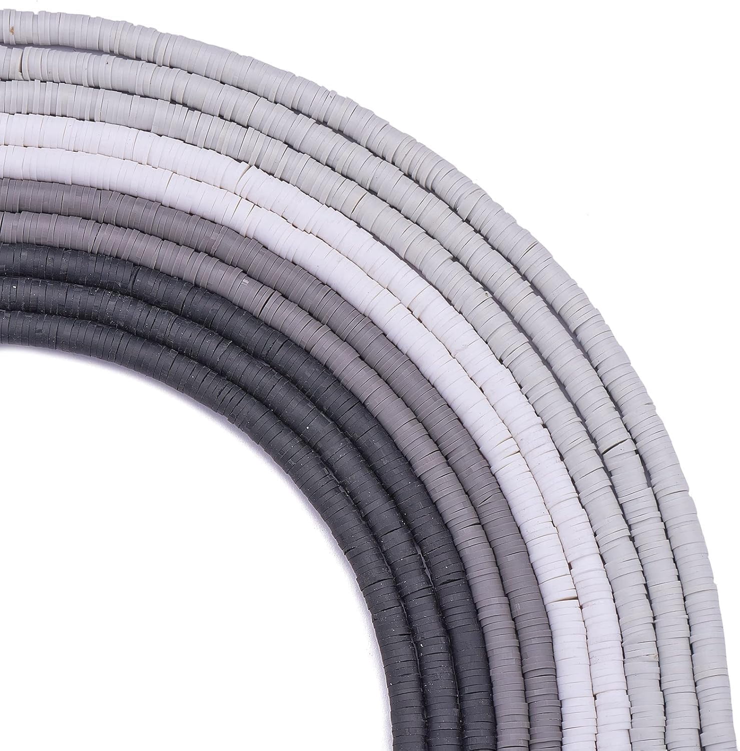 10 Strand 4 Color 6mm Flat Round Eco-Friendly Polymer Clay Bead Strand ...