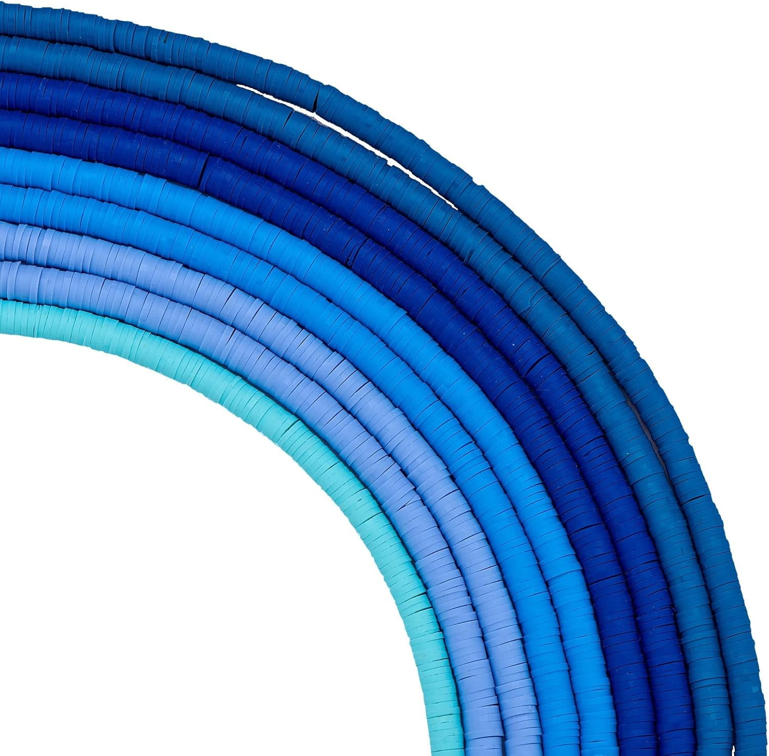 10 Strand 5 Color 6mm Flat Round Eco-Friendly Polymer Clay Bead Strand ...