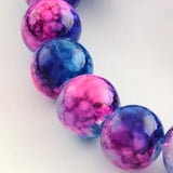 10 Strand Baking Painted Glass Bead Strands Round Deep Pink 8mm Hole ...