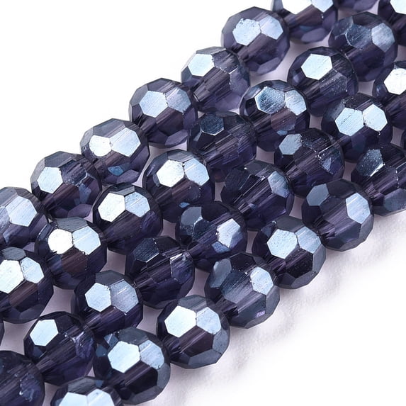10 Strand Electroplate Glass Bead Strands Pearl Luster Plated Faceted ...