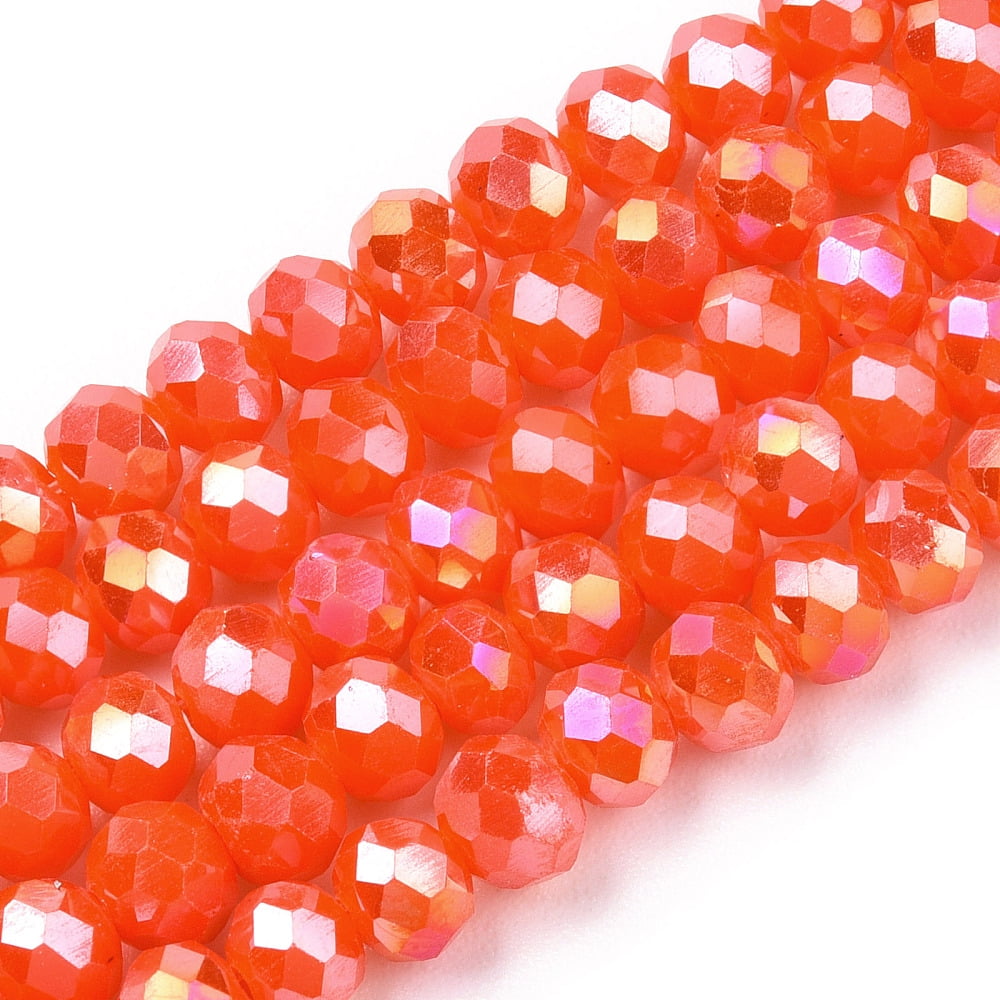 10 Strand Electroplate Glass Beads Strands Opaque Solid Color AB Color ...