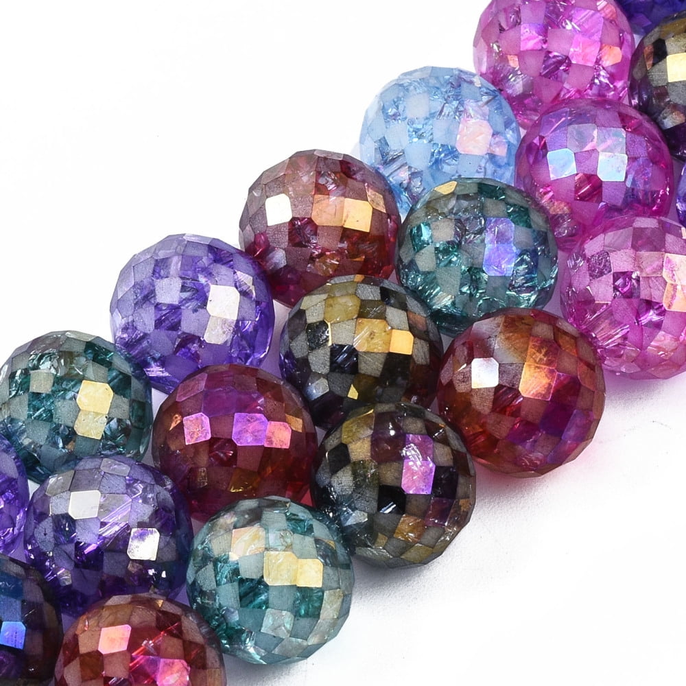 10 Strand Electroplate Opaque Glass Beads Strands AB Color Plated ...