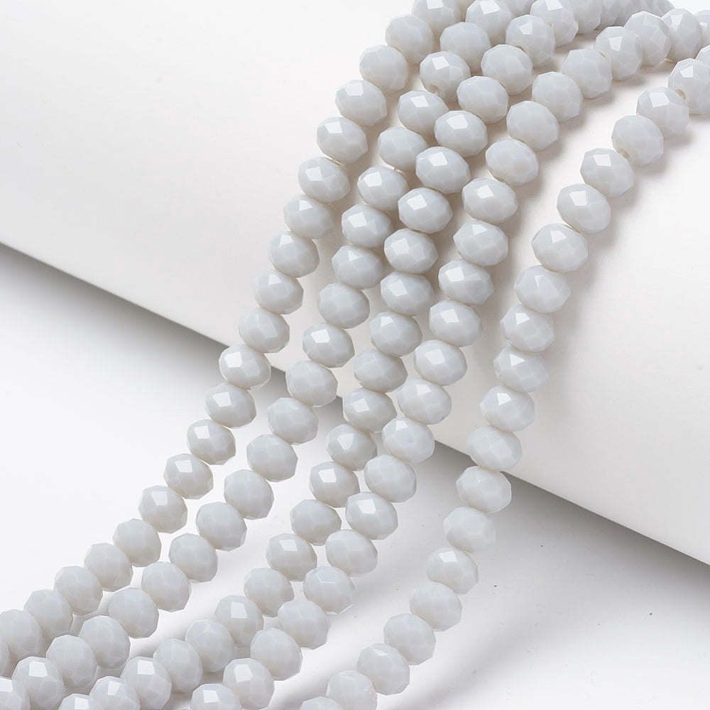 10 Strand Opaque Solid Color Glass Beads Strands Faceted Rondelle ...