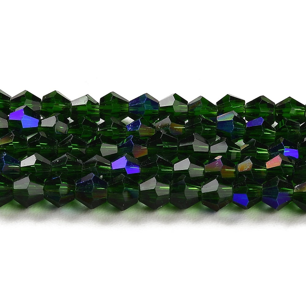 10 Strand Transparent Electroplate Glass Beads Strands AB Color Plated ...