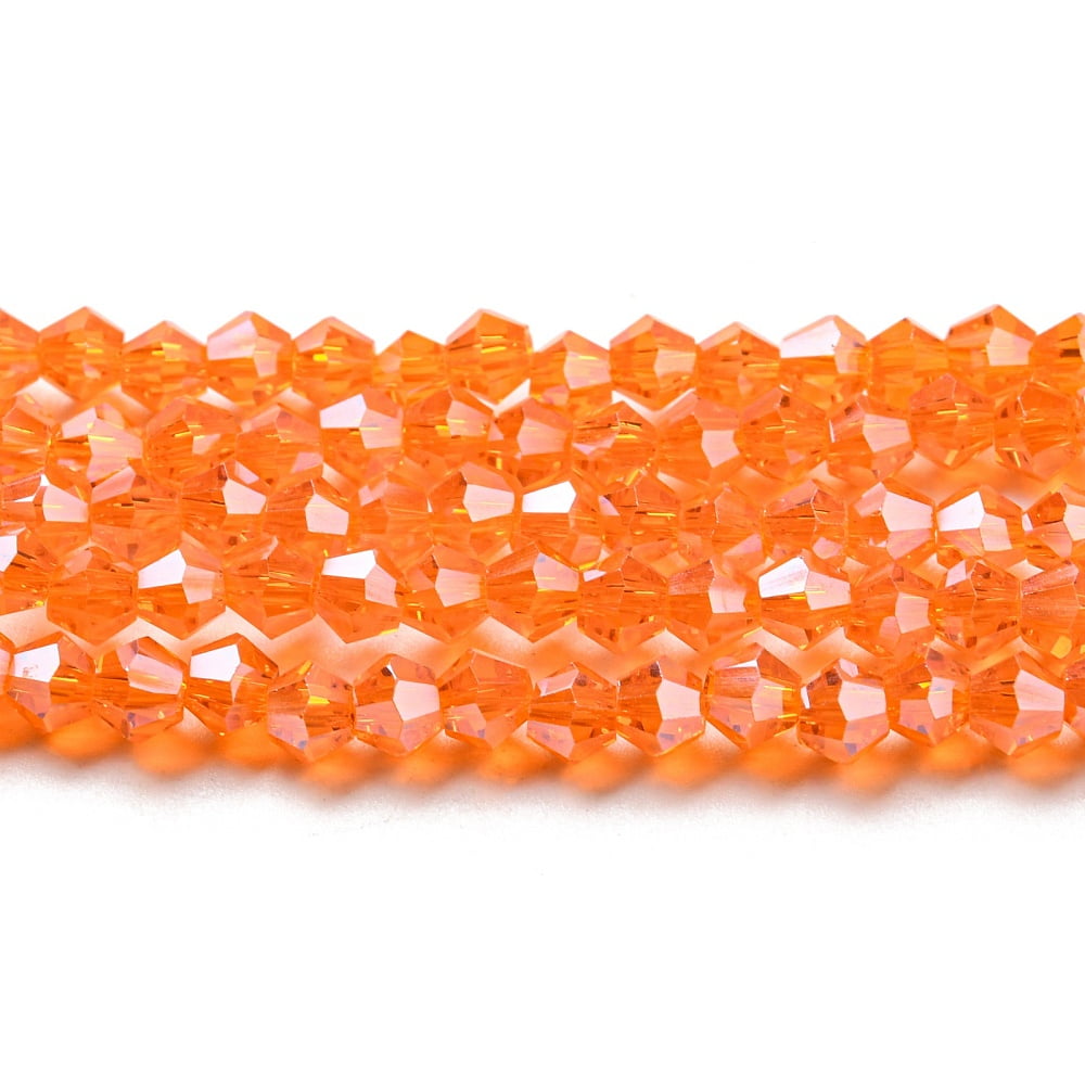 10 Strand Transparent Electroplate Glass Beads Strands Pearl Luster ...