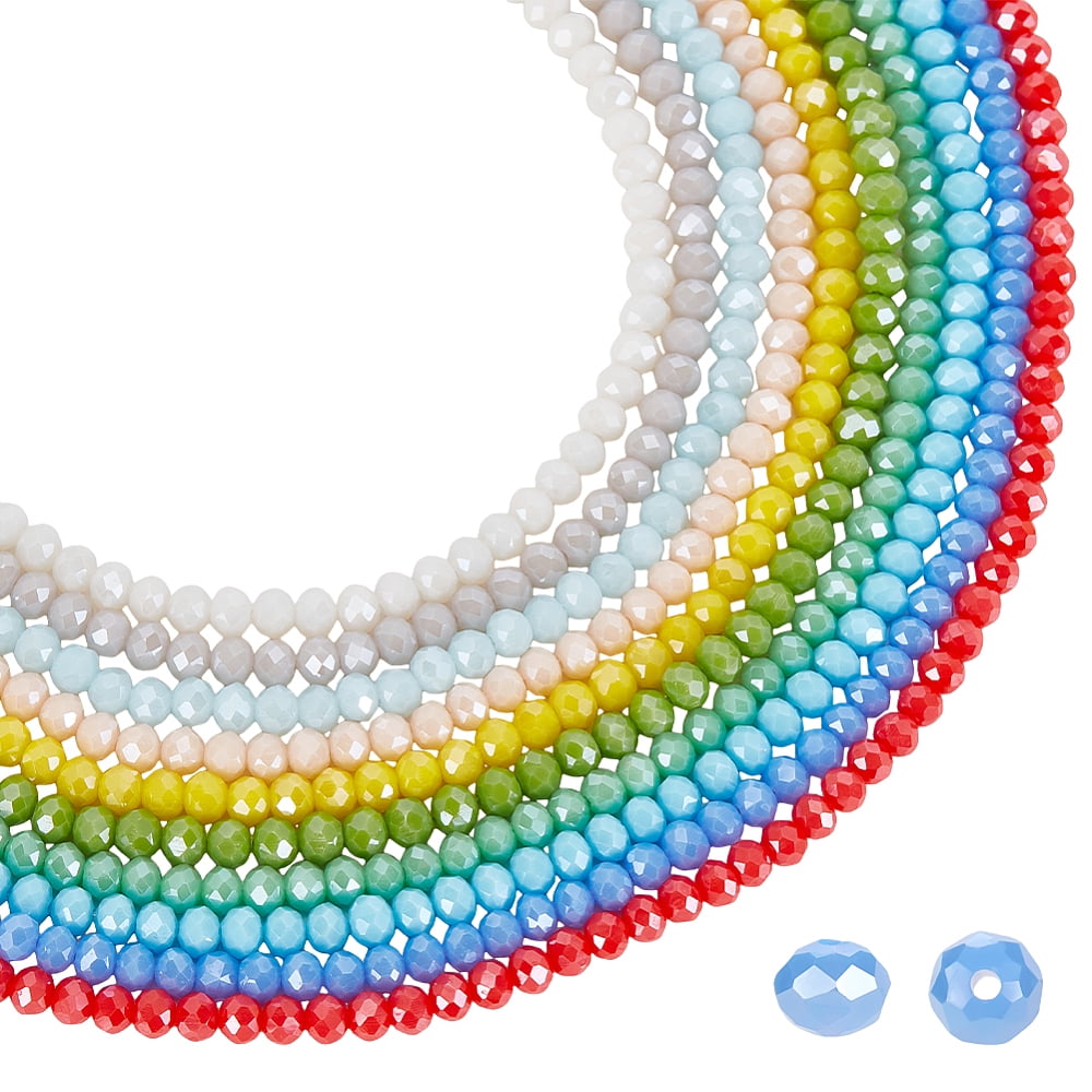 10 Strands 10 Colors Electroplate Glass Beads Strands Pearl Luster ...