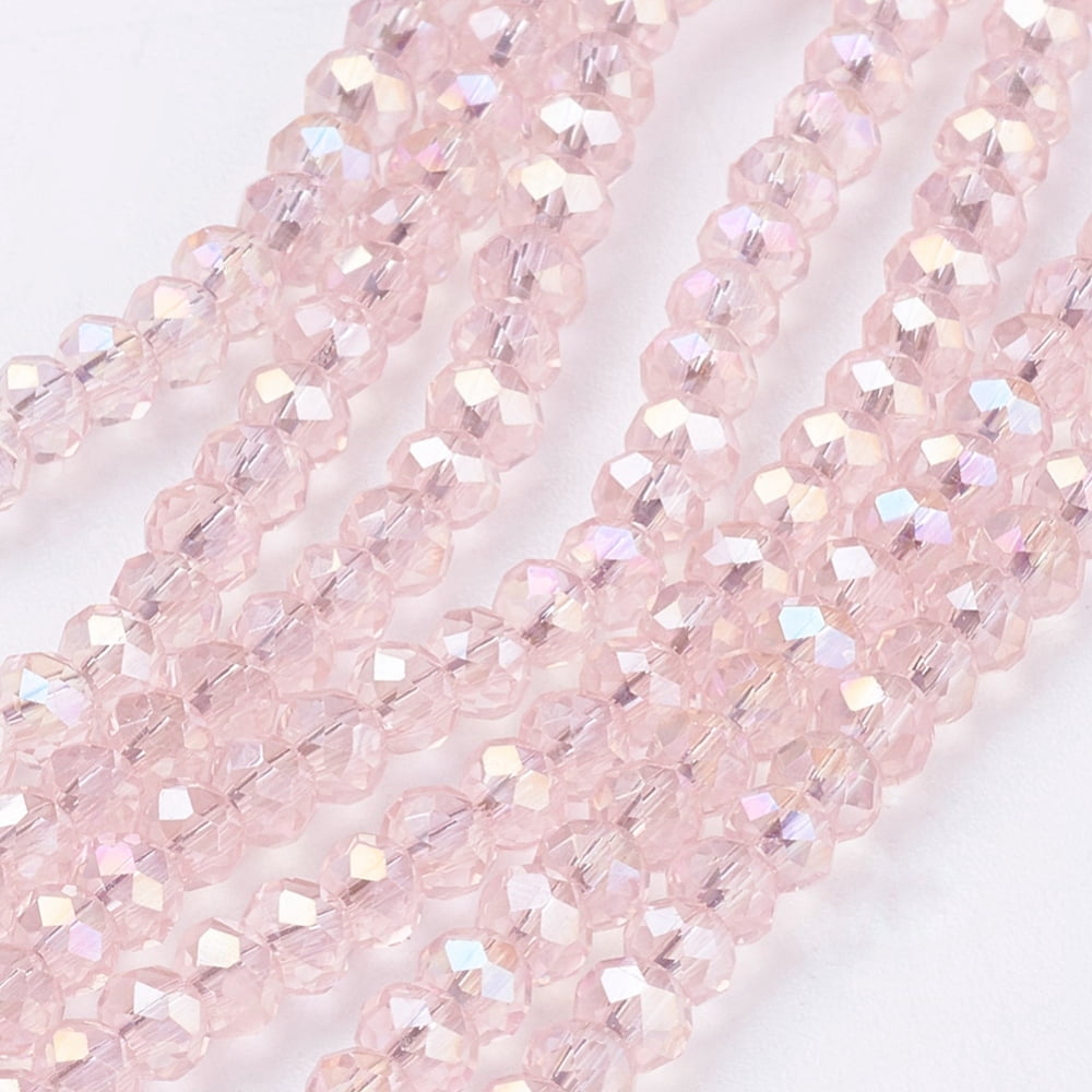 10 Strands 3x2mm Electroplate Glass Beads AB Color Faceted Abacus Beads ...