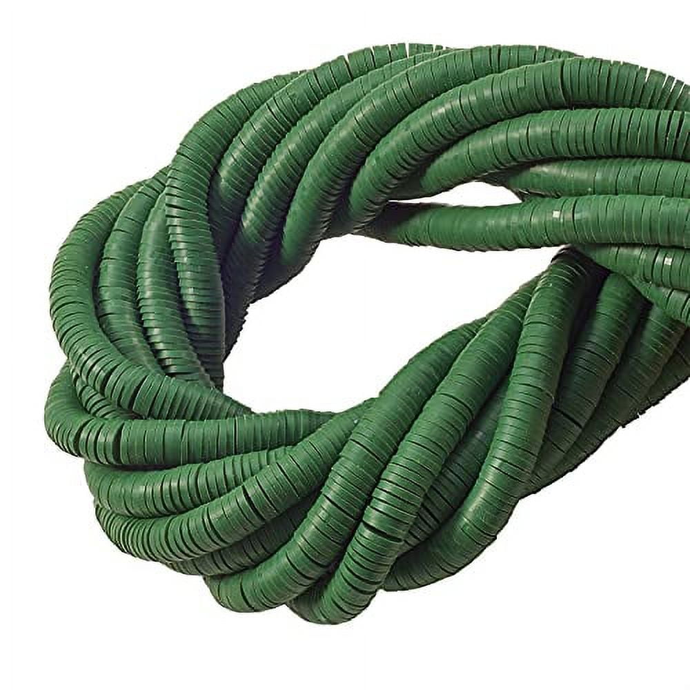 10 Strands 6mm DarkSeaGreen Vinyl Heishi Chip Disk Flat Round Loose ...