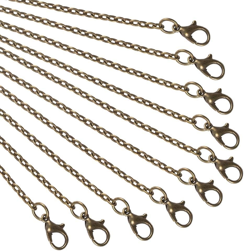 10 Strands Antique Bronze Chain Iron Wire Chain with Lobster Clasp ...