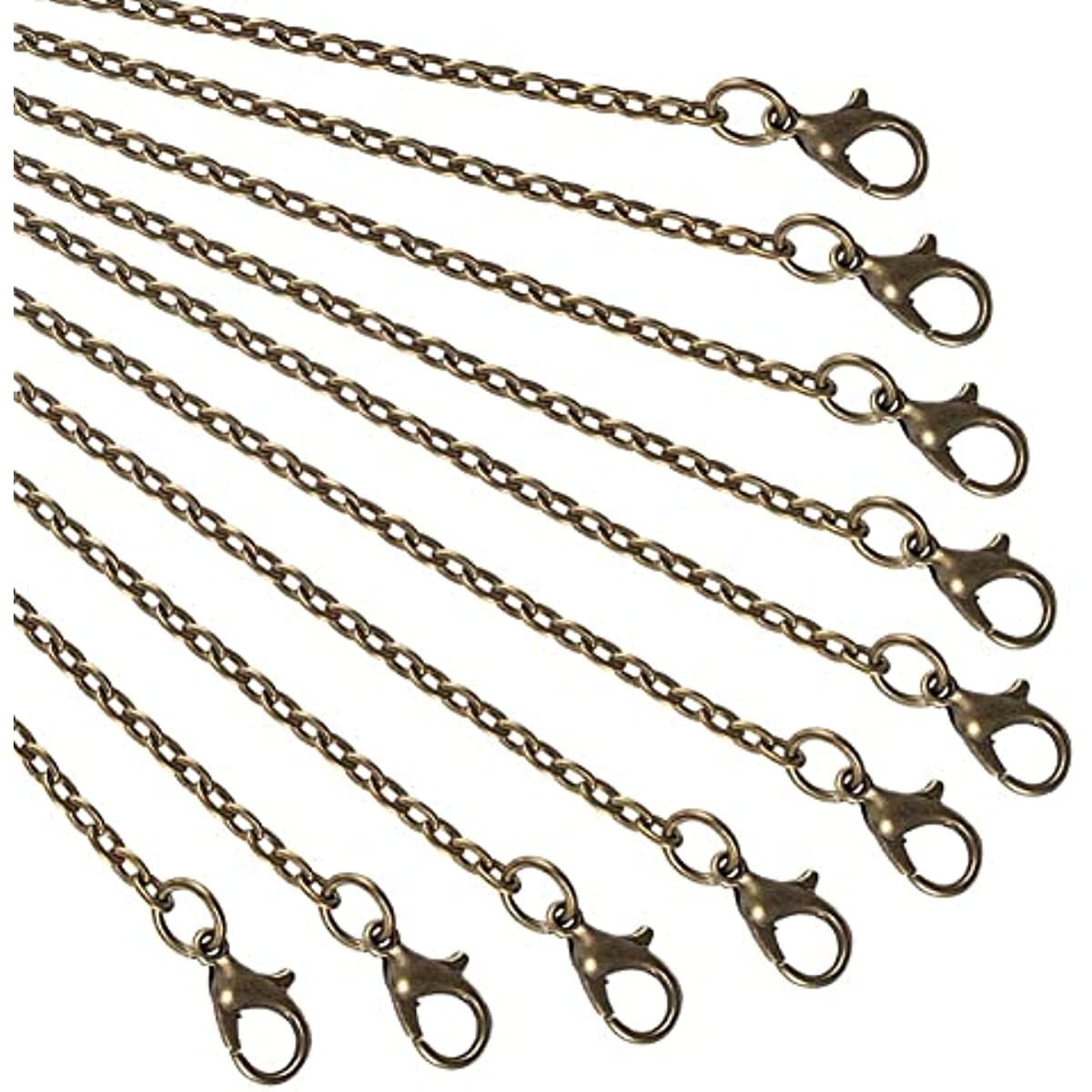 10 Strands Antique Bronze Chain Iron Wire Chain with Lobster Clasp ...