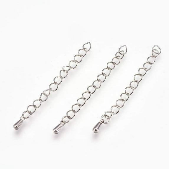 10 Strands Chain Extender 304 Stainless Steel End Chains with Teardrop ...