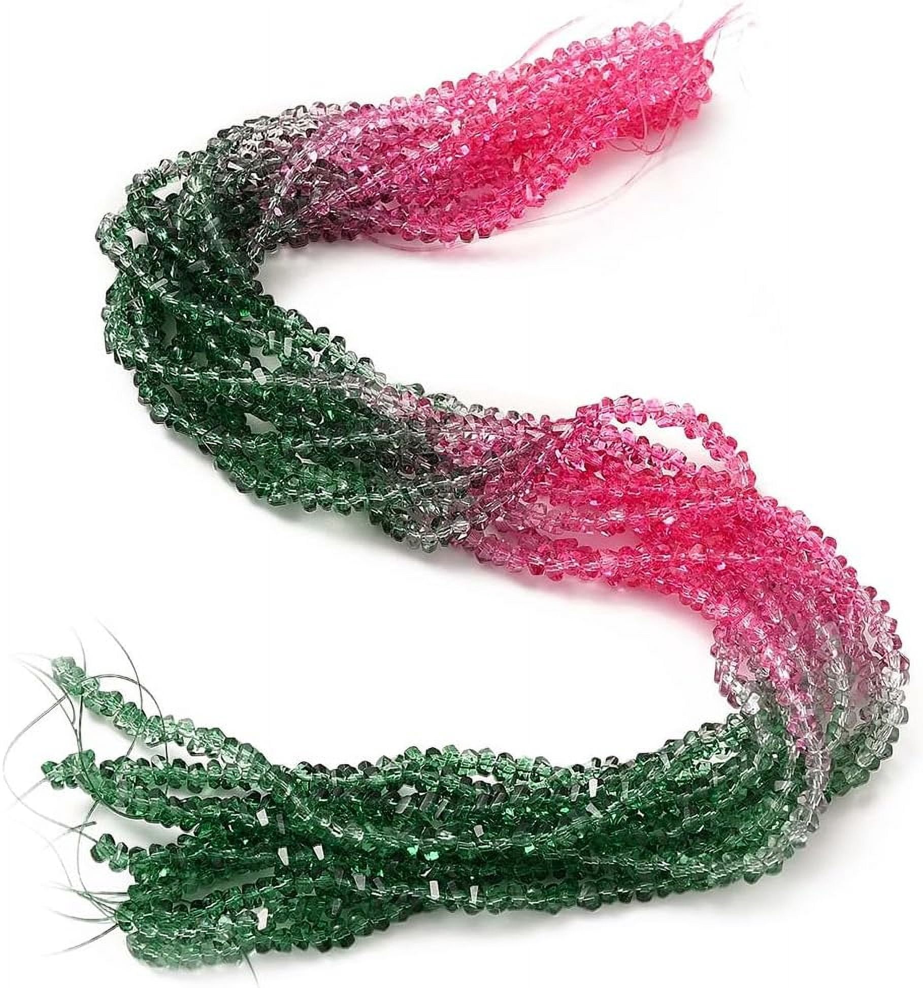 10 Strands Transparent Glass Bead Strands Segmented Multi-color Beads ...