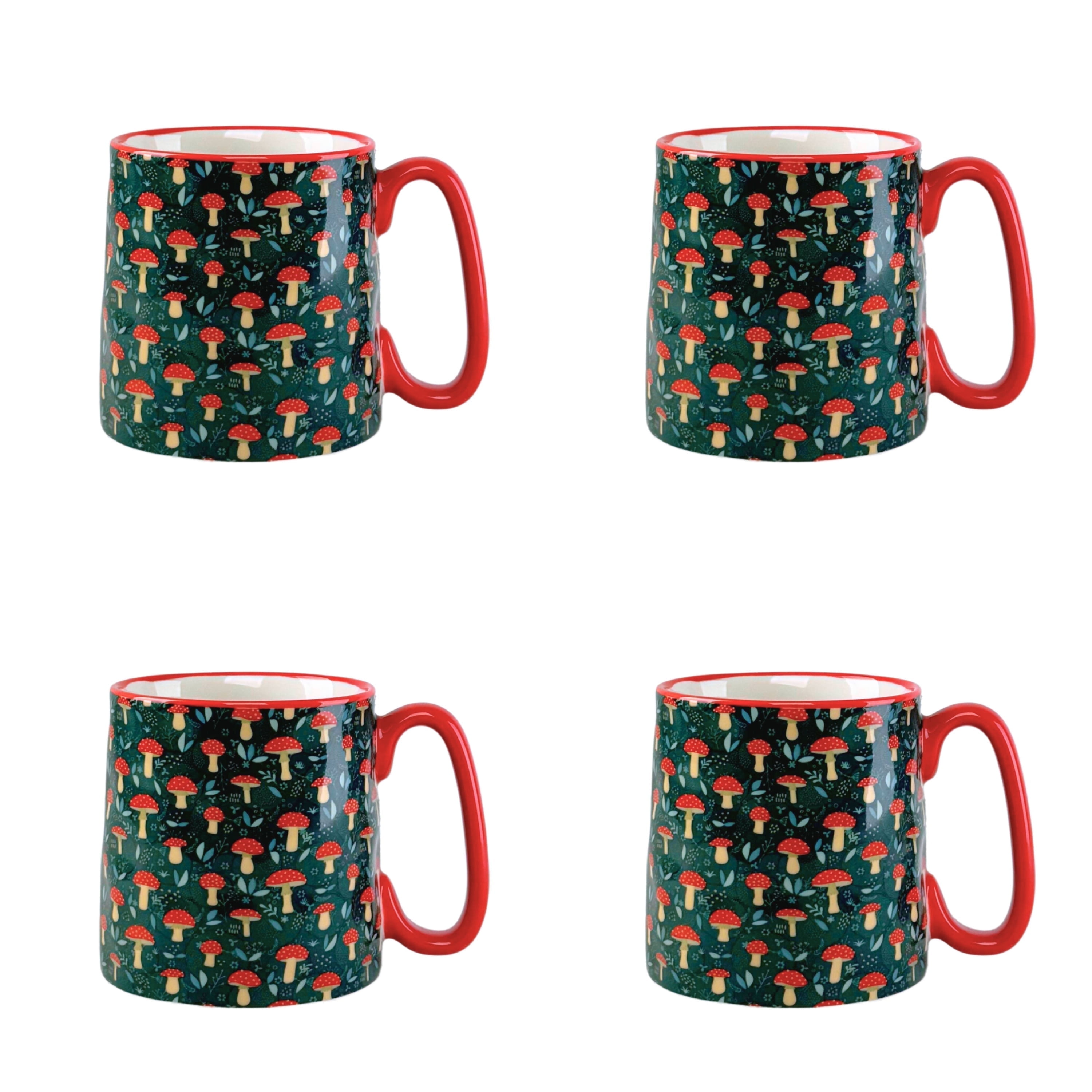 10 Strawberry Street Bella Toadstool Mushrooms Mug, Set of 4 - Walmart.com