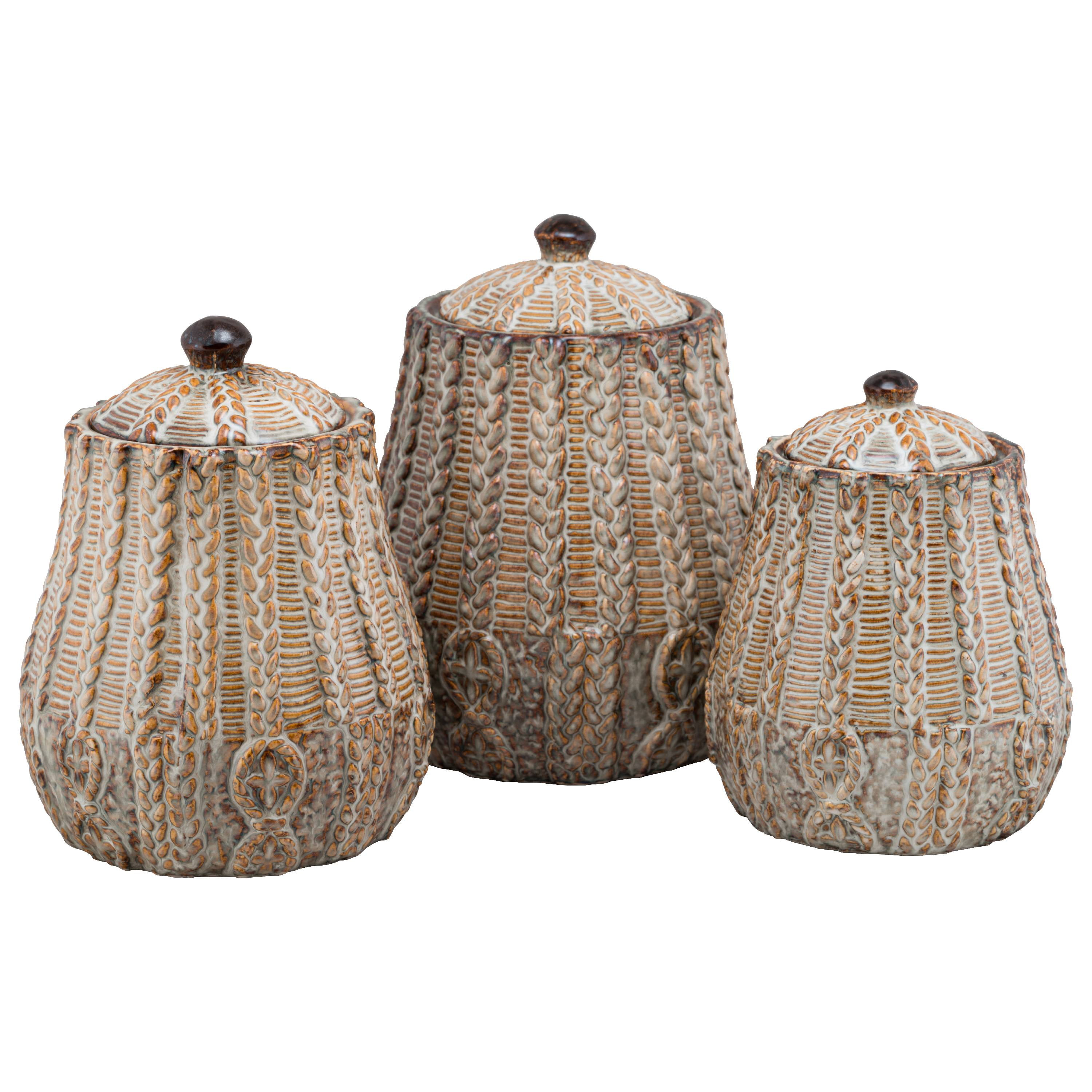 Free Shipping! 10 Strawberry Street Braided Ceramic Canister Set ...