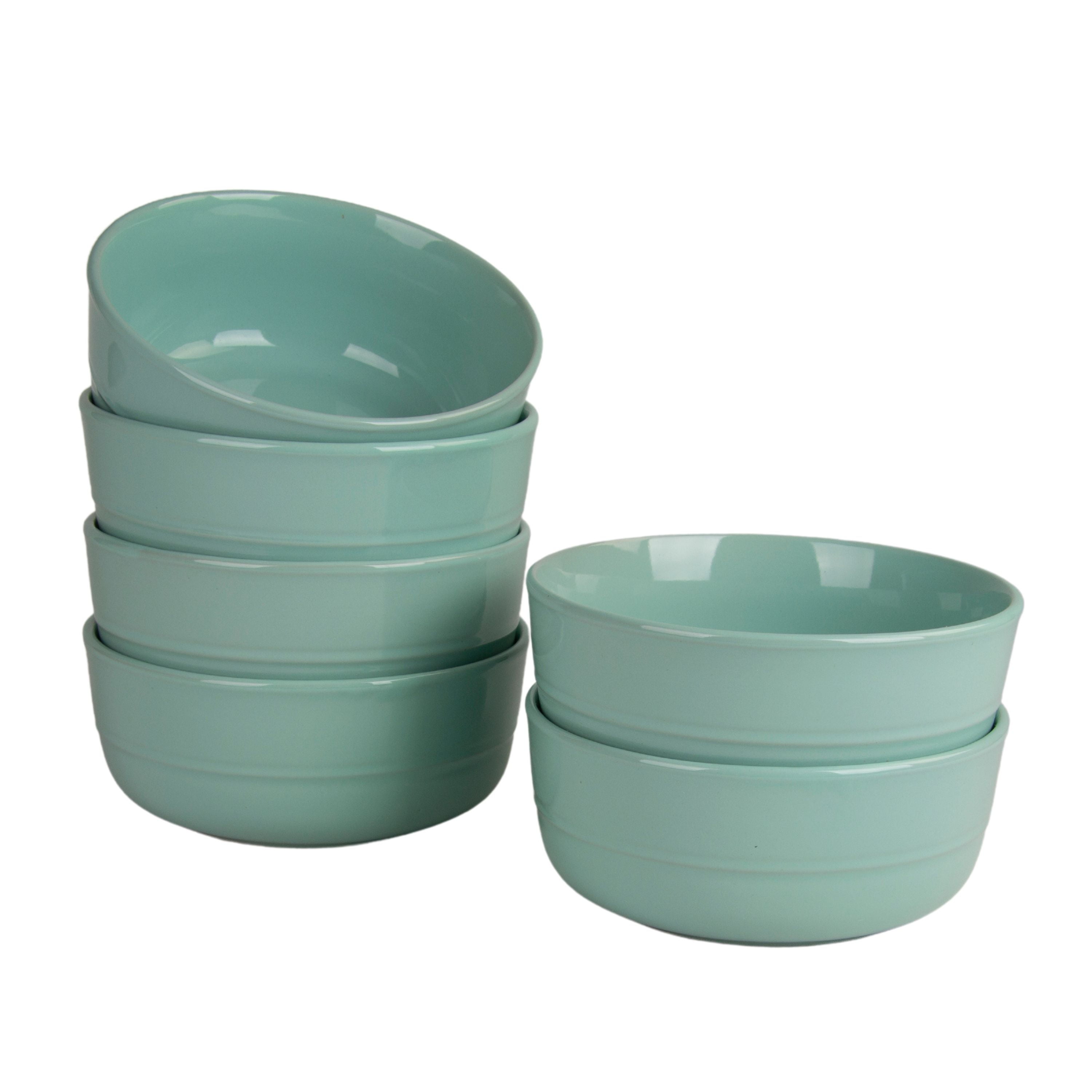 10 Strawberry Street Double Line 6.25"/24 oz Round Cereal Bowl, Set of 6, Seafoam - Walmart.com