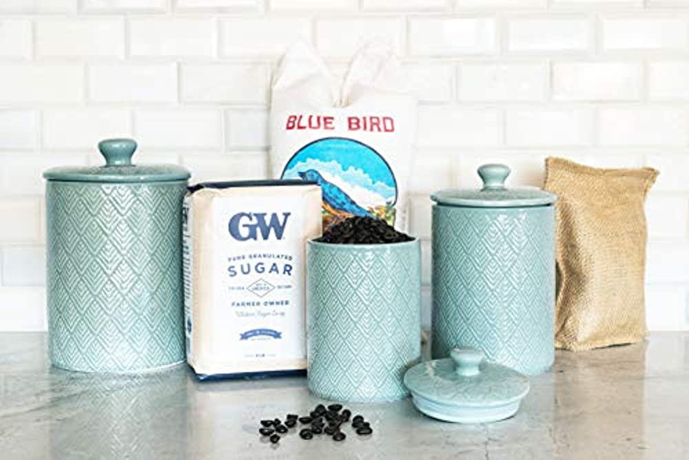 10 Strawberry Street Kitchen Canister Set, 3 Piece, Marquis Blue ...