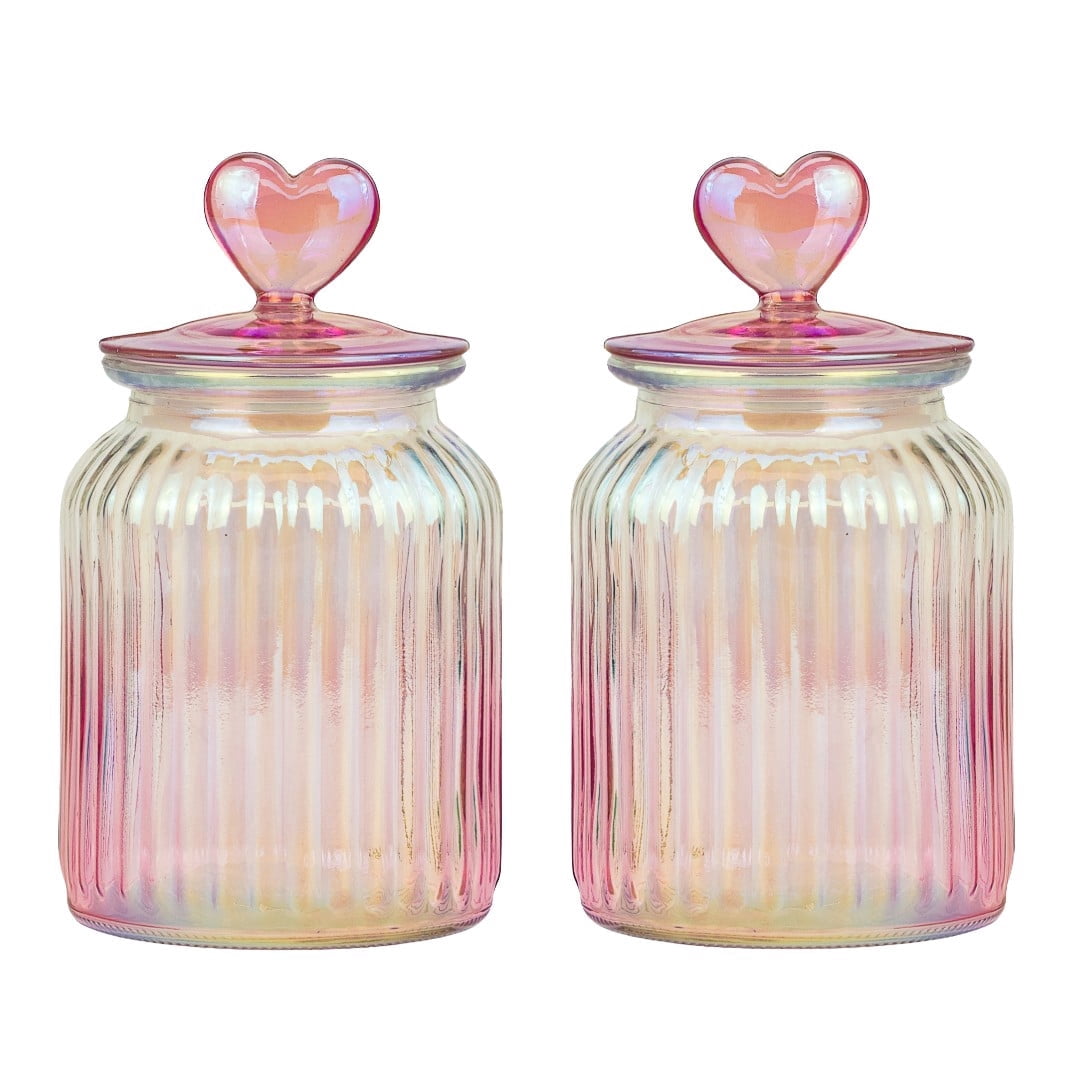 10 Strawberry Street Ombre Heart Canister, Set of 2, Pink - Walmart.com