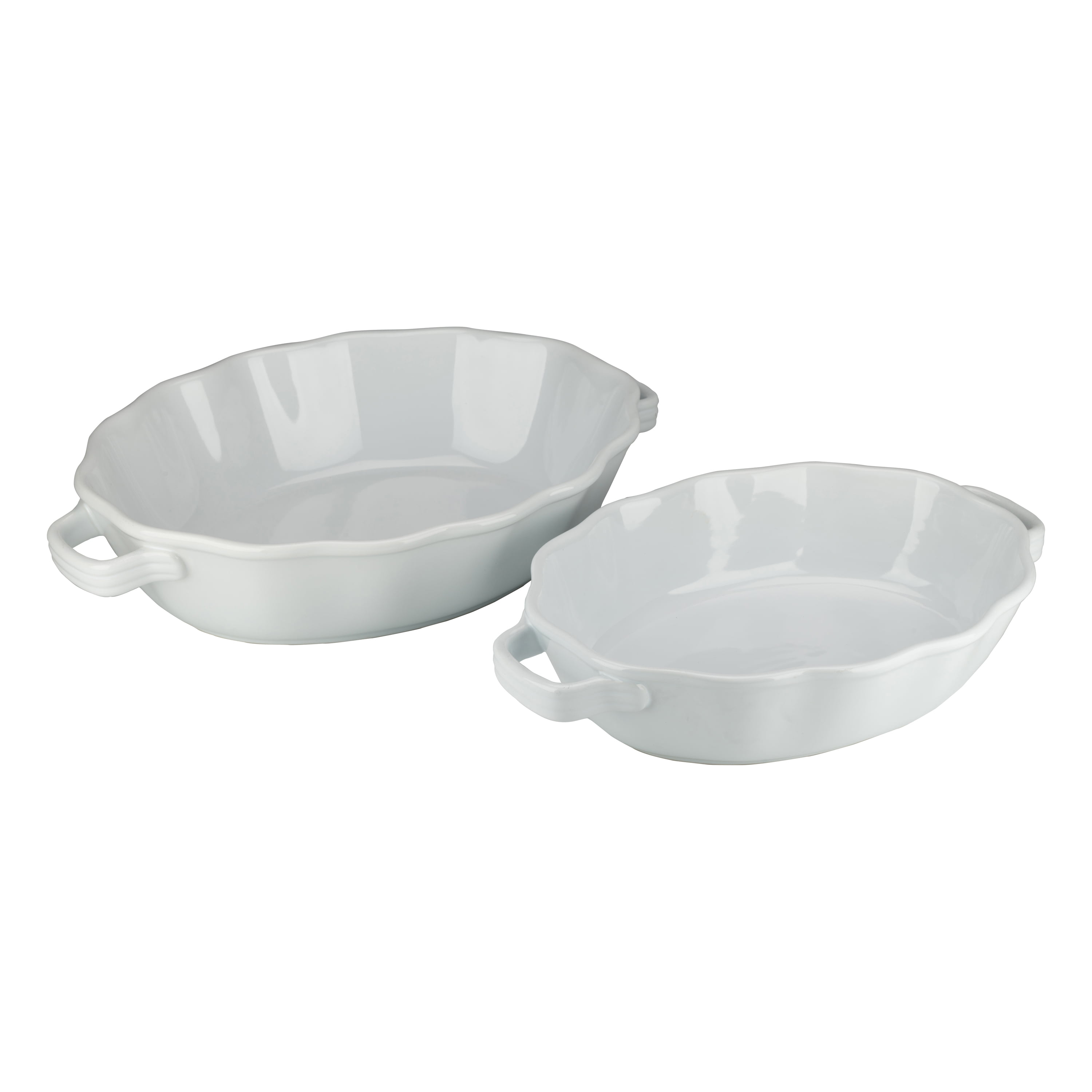 10 Strawberry Street Ruffled Oval Ceramic Bakers Set - 3.5 Qt - Walmart.com
