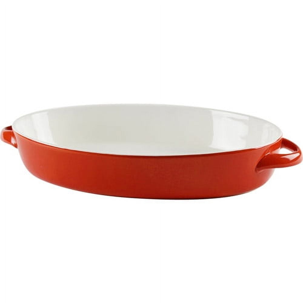 10 Strawberry Street Sienna 15" Red Porcelain Oval Baker, Dishwasher ...