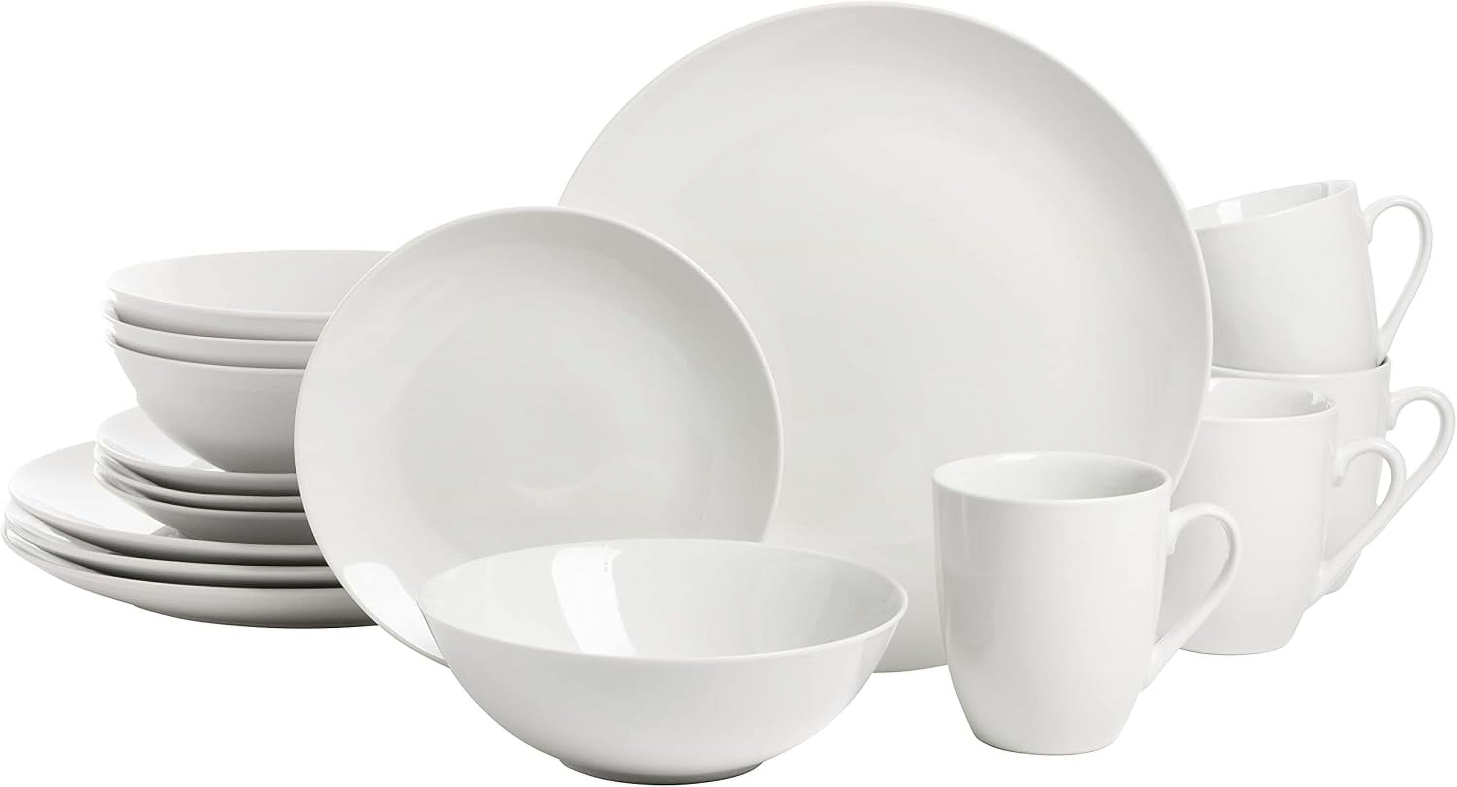 10 Strawberry Street Simply Coupe 16 Piece Dinnerware Set, White - SM ...