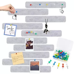 10 Strips Felt Bulletin Board Bar With 50Push Pins For Office Home,Self ...