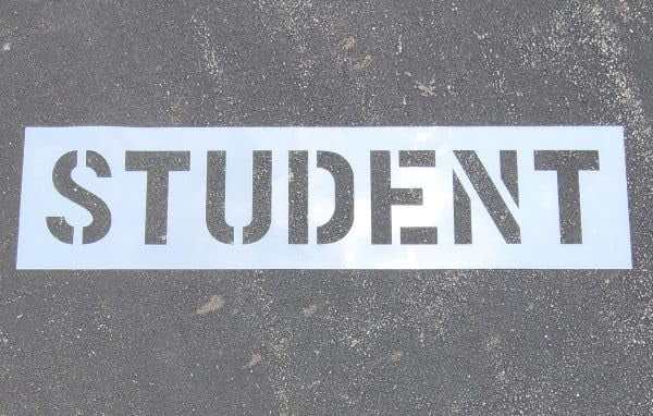 10" Student Stencil - Actual 10 Inch Letters - Parking Lot Stencil (1/ ...