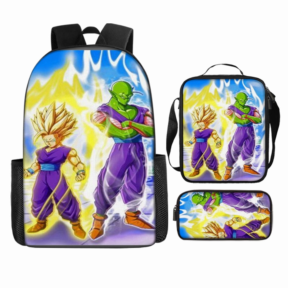 10 Styles Anime Warrior Print 17" 3-Piece Backpack Set, Casual Daypack ...
