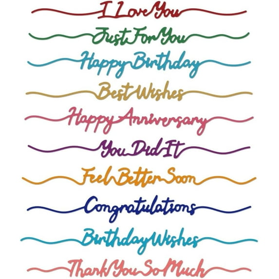 10 Styles Blessings and Greetings Cutting Dies Greeting Card Making Die ...