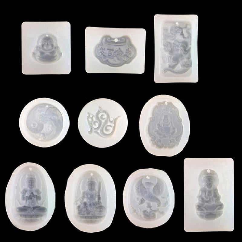 10 Styles Guanyin Buddha Pendant Silicone Mold Chinese Traditional ...