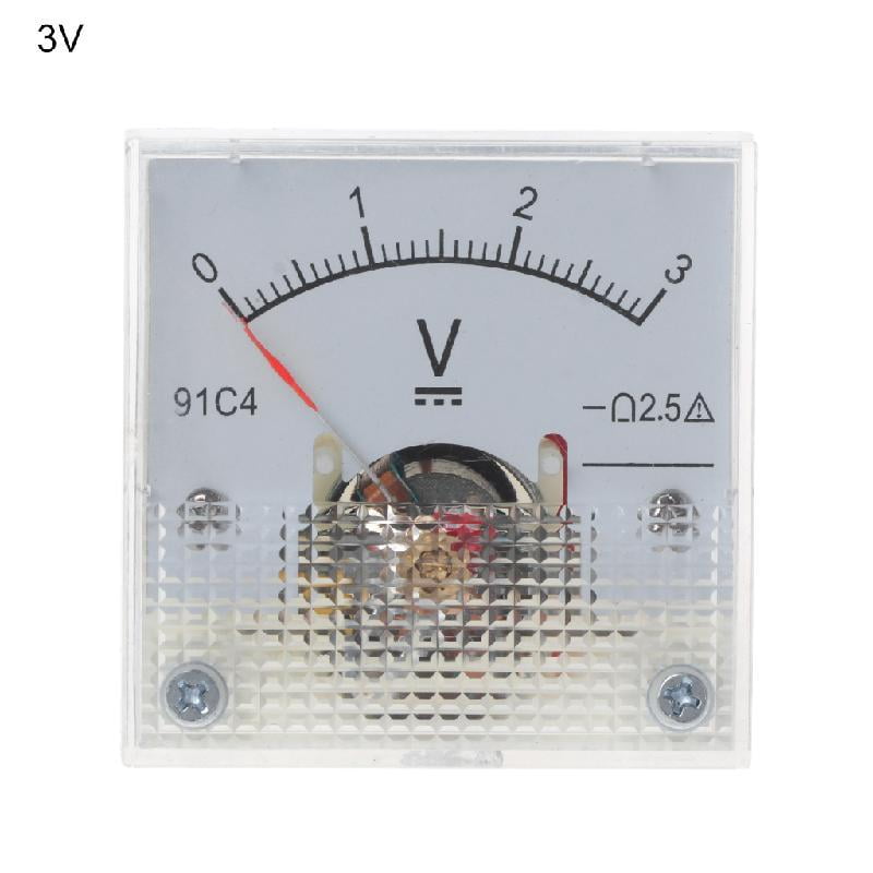 10 Styles Voltmeter for DC Rectangular Plastic Analog Panel Volt ...