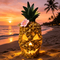 10'' Summer Halloween Pineapple Pumpkin Light Decorations, Resin Jack O ...