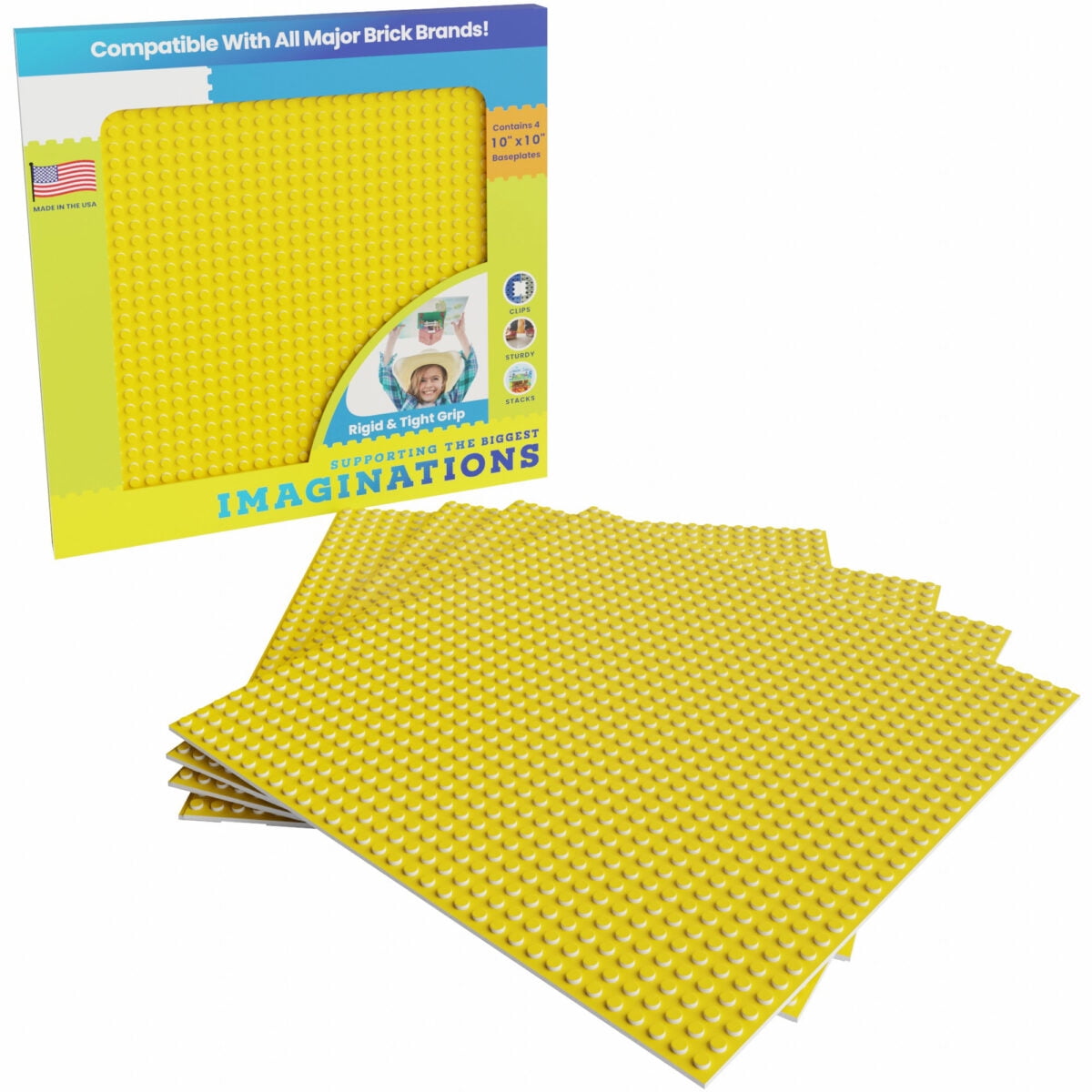 10" Sunny Yellow Baseplate (4Pack) - Walmart.com