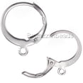 10 Surgical 304 Grade Silver Stainless Steel Round Hoop Leverback ...