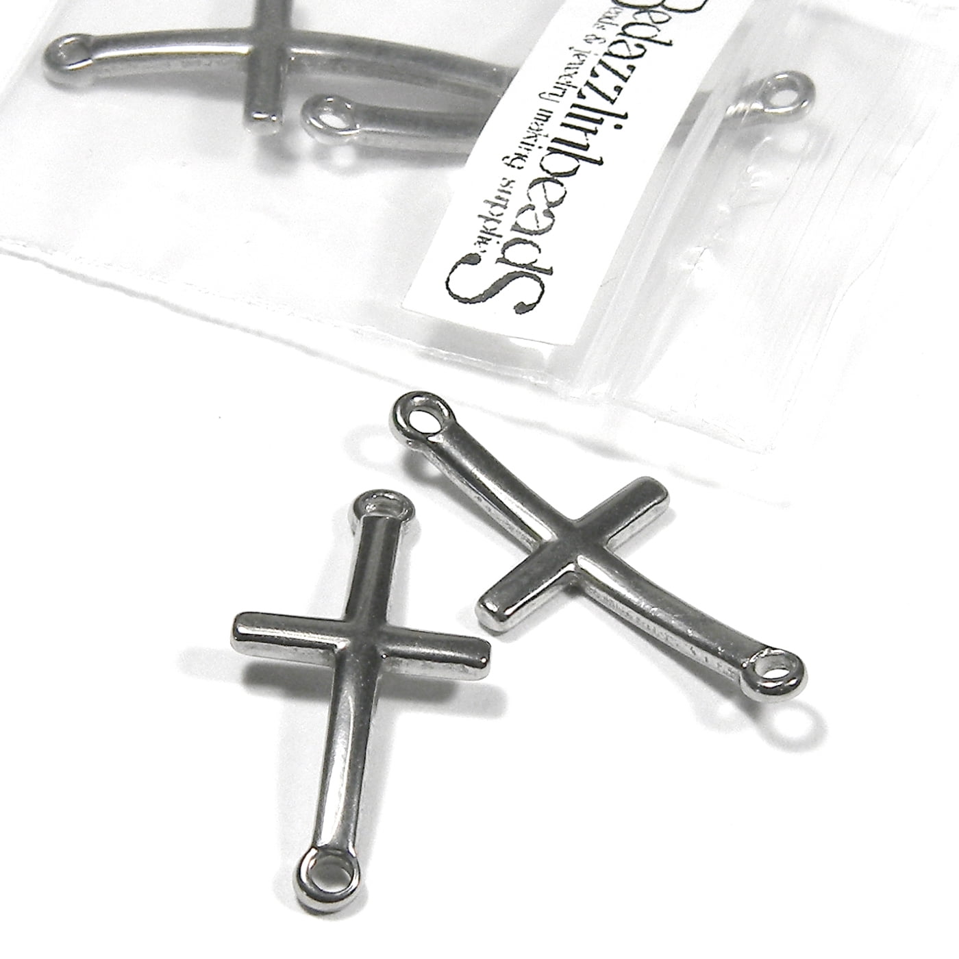 10 Surgical 304 Grade Surgical Stainless Steel Silver Curved Cross ...