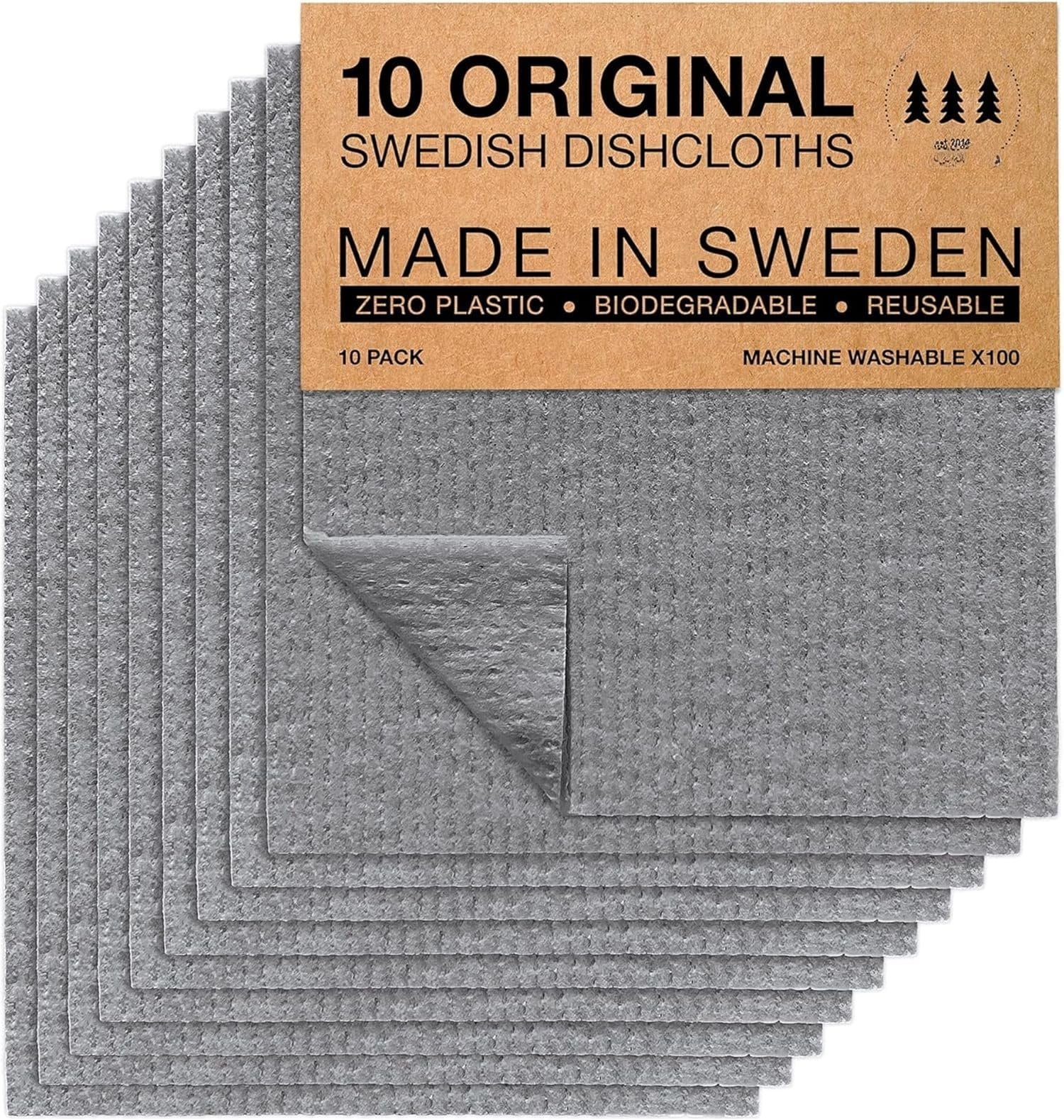 10 Swedish Dishcloths for Kitchen - Biodegradable & Paper Towels ...