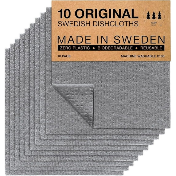 10 Swedish Dishcloths for Kitchen - Biodegradable & Paper Towels ...