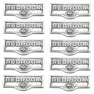 2 Switch Plate Tags HEATER Name Signs Labels Chrome Brass Traditional ...