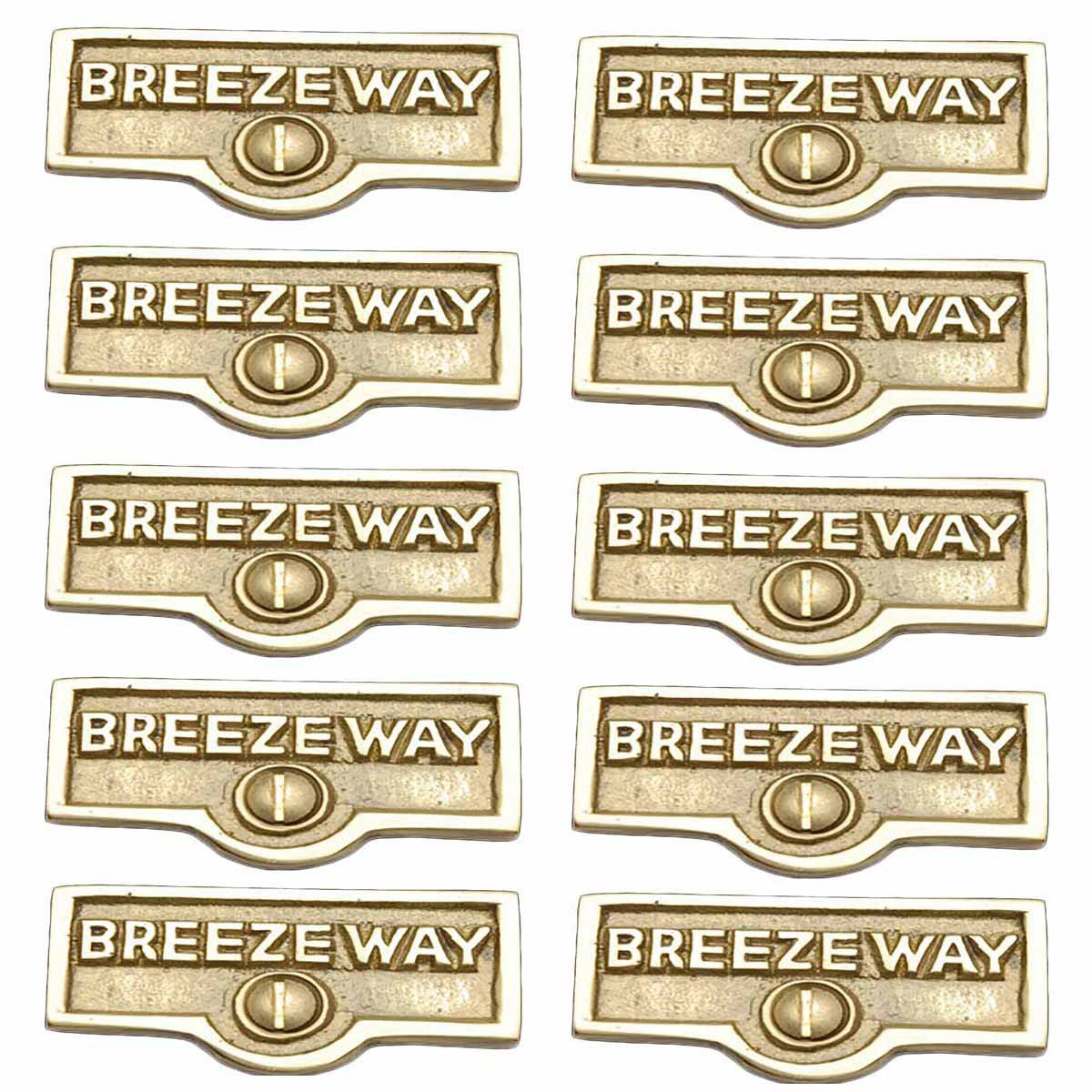 10 Switch Plate Tags BREEZEWAY Name Signs Labels Brass Traditional ...