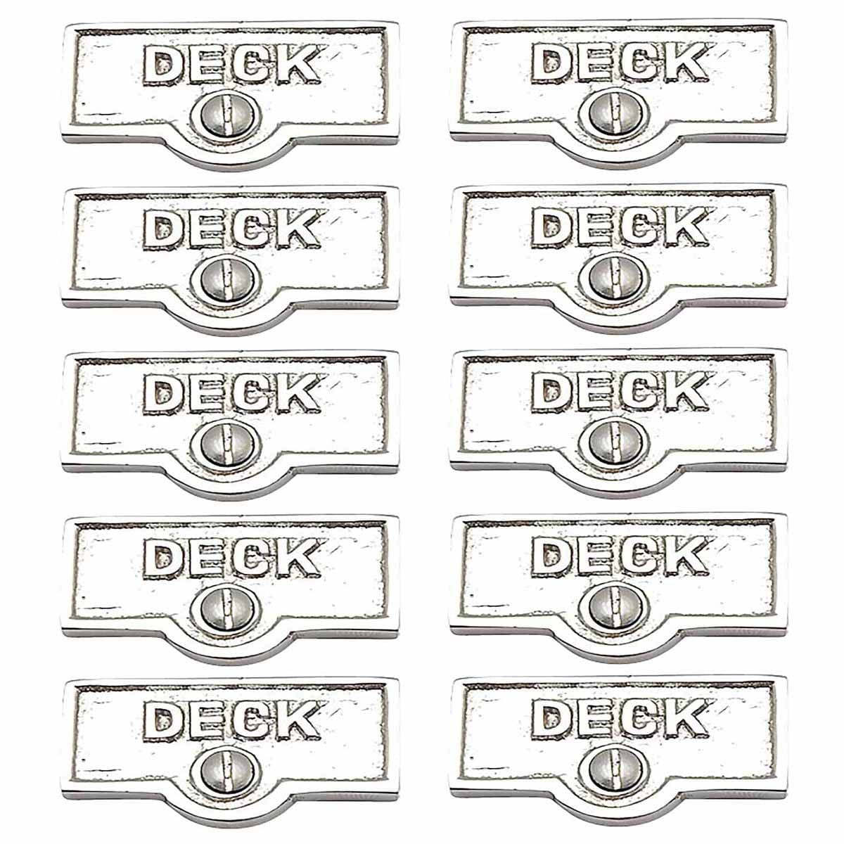 10 Switch Plate Tags DECK Name Signs Labels Chrome Brass Traditional ...