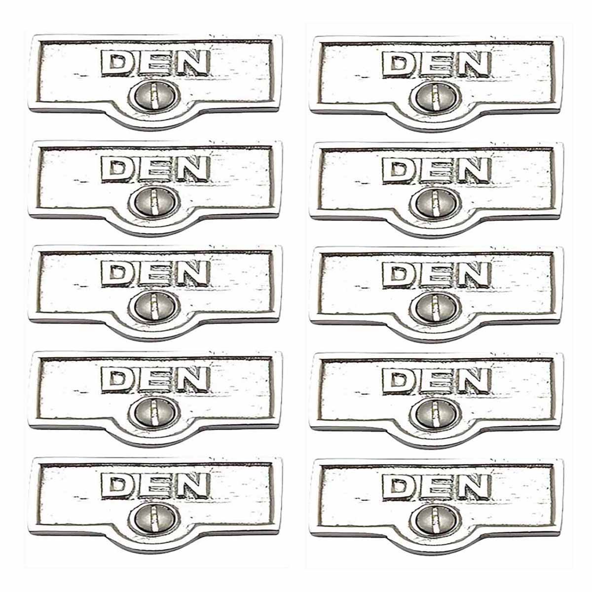 10 Switch Plate Tags DEN Name Signs Labels Chrome Brass Traditional ...
