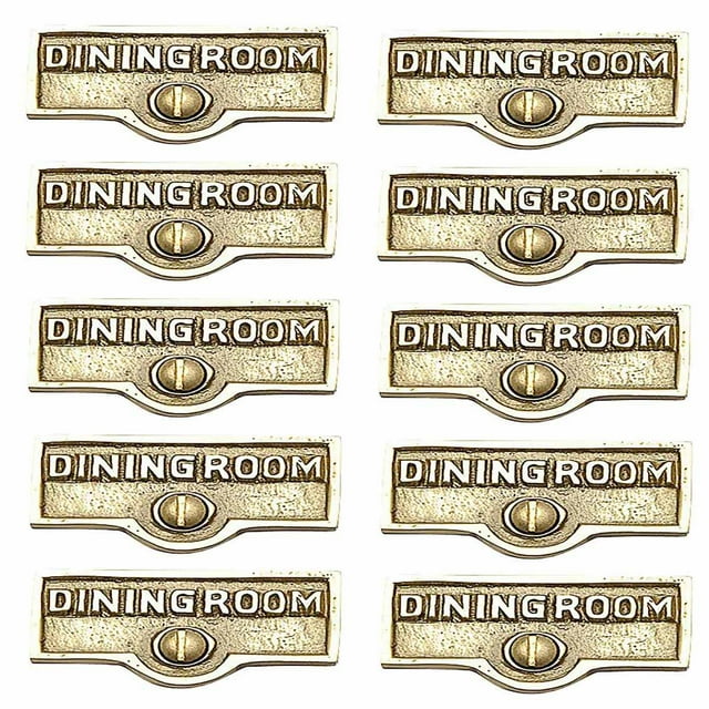 10 Switch Plate Tags DINGING ROOM Name Signs Labels Brass Traditional ...