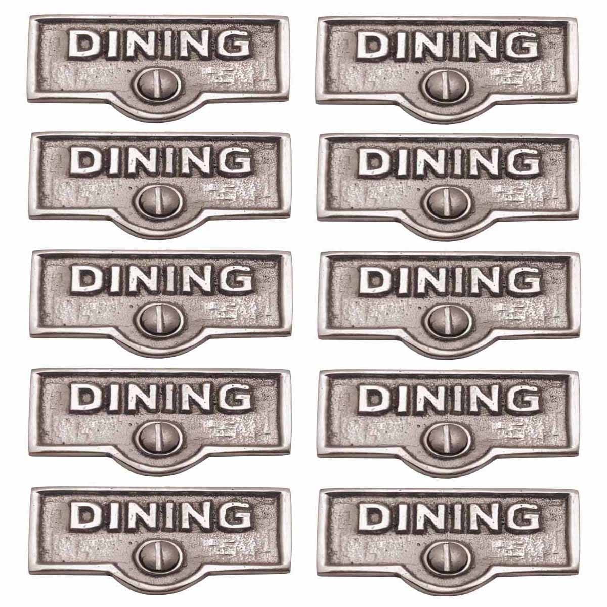 10 Switch Plate Tags DINING Name Signs Labels Chrome Brass Traditional ...