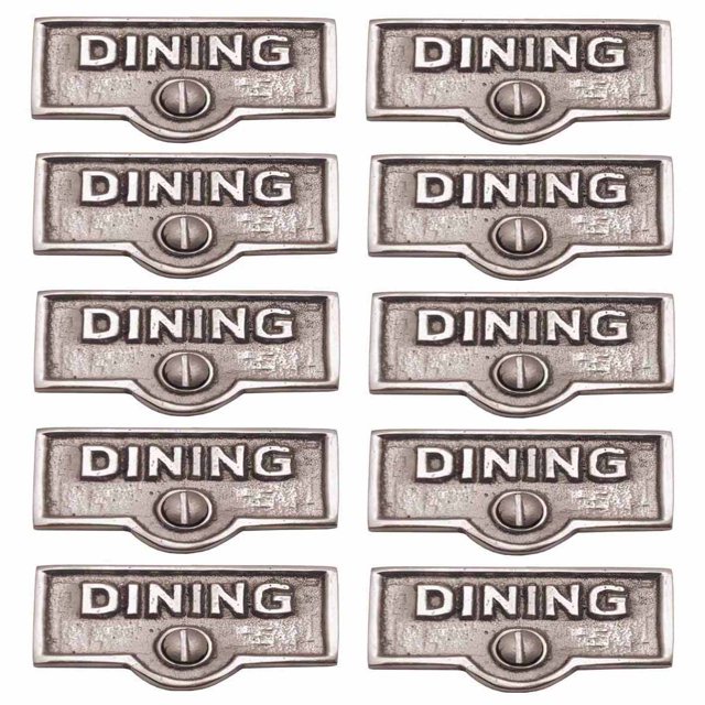 10 Switch Plate Tags DINING Name Signs Labels Chrome Brass Traditional ...
