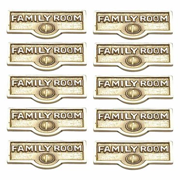 Switch Plate Tags DINING Name Signs Labels Chrome Brass Traditional ...