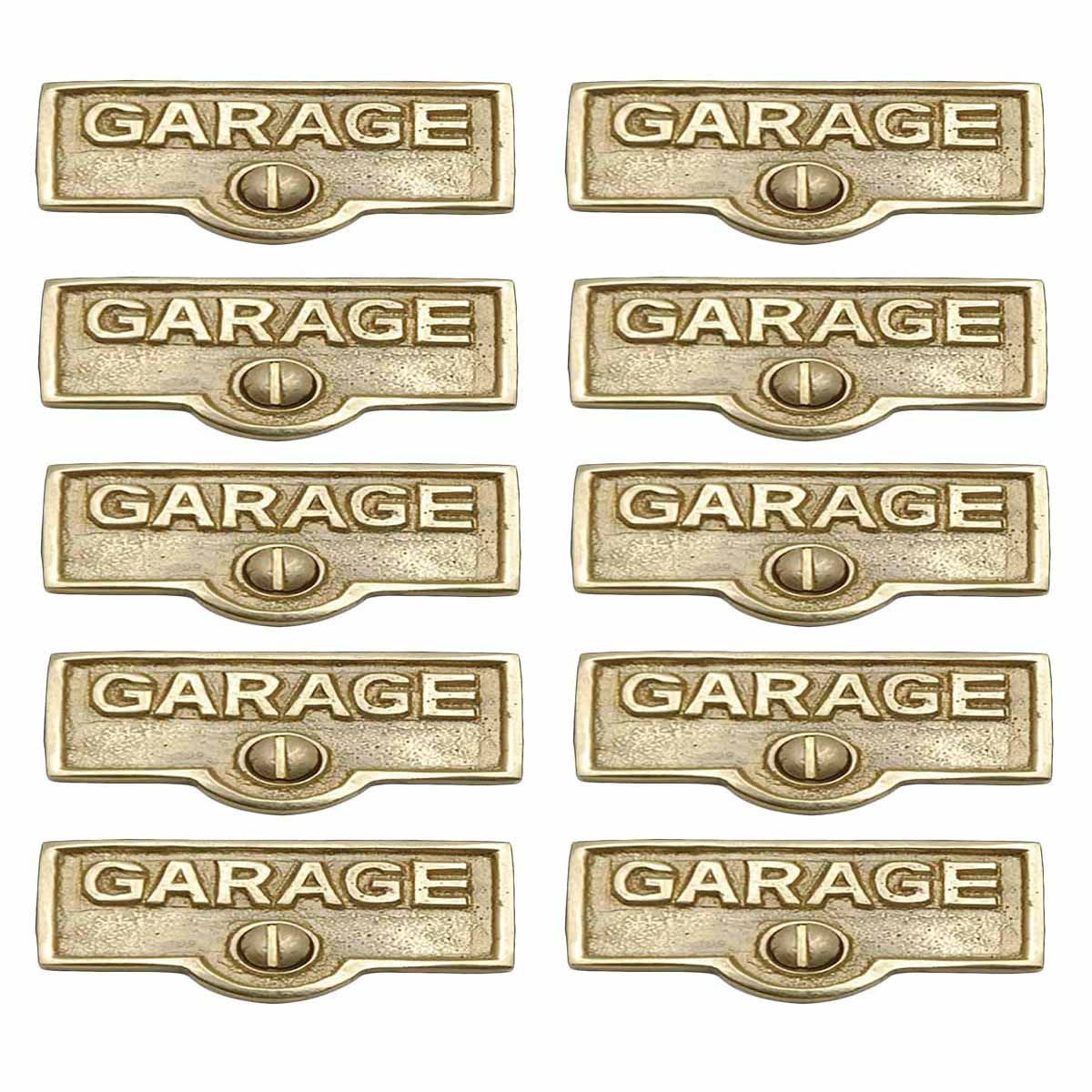 10 Switch Plate Tags GARAGE Name Signs Labels Lacquered Brass ...