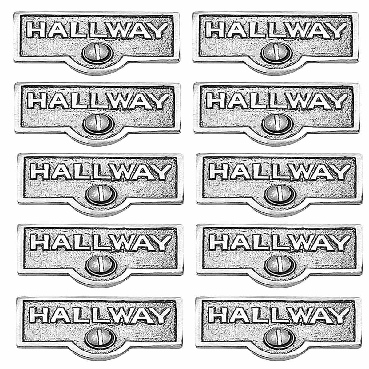 10 Switch Plate Tags HALLWAY Name Signs Labels Chrome Brass | Renovator ...