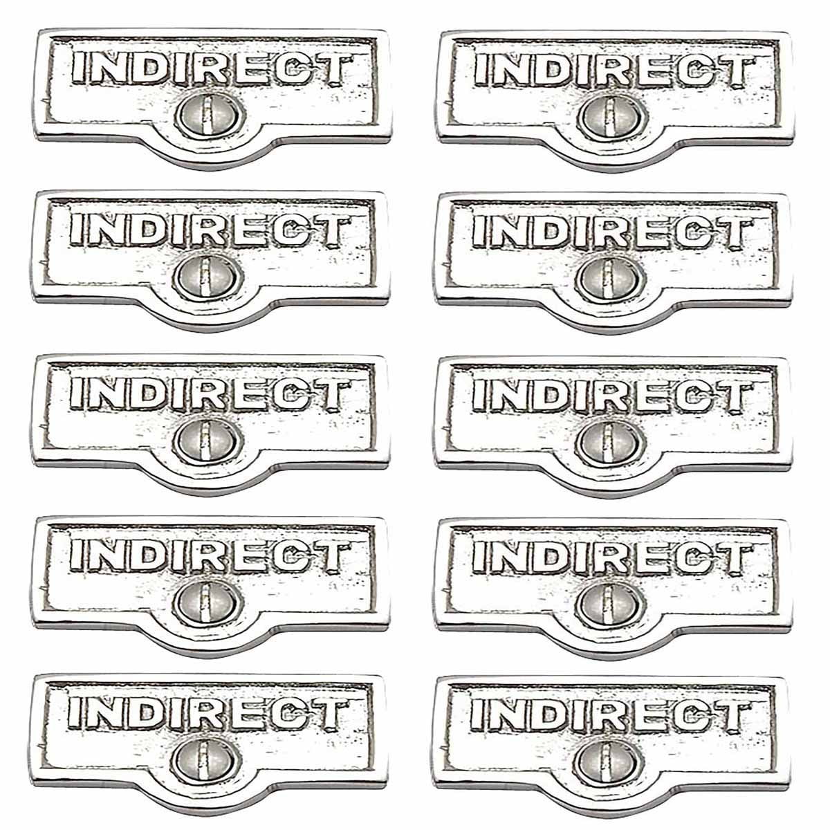 10 Switch Plate Tags INDIRECT Name Signs Labels Chrome Brass ...